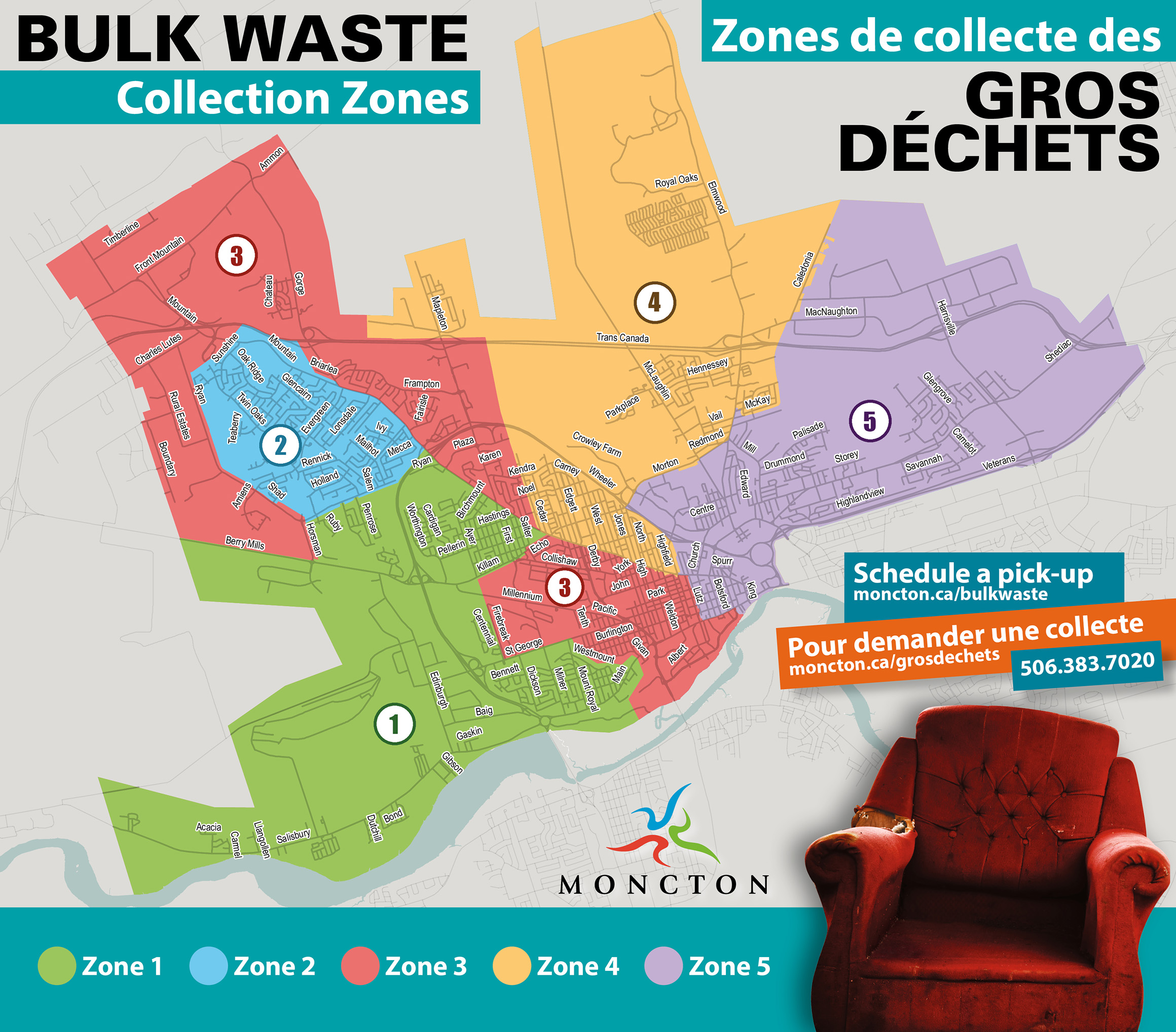 Bulk Waste Zone Map | City of Moncton